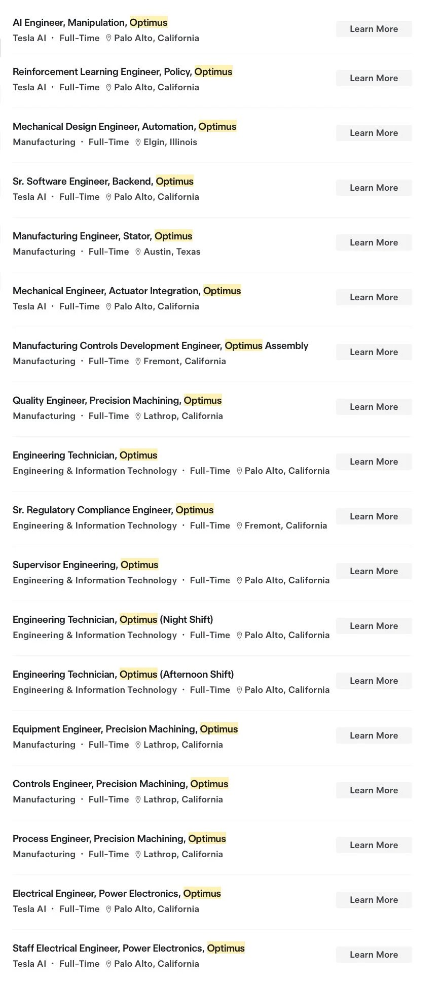 Tesla Optimus Hiring Spree Hits 110 Jobs | RoboHorizon